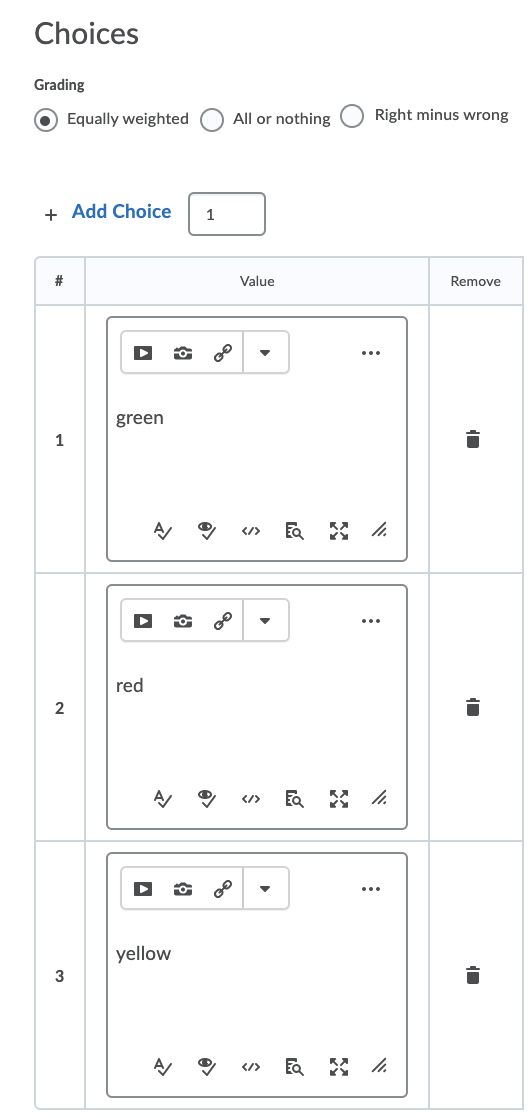 Create matching and ordering questions in myCourses