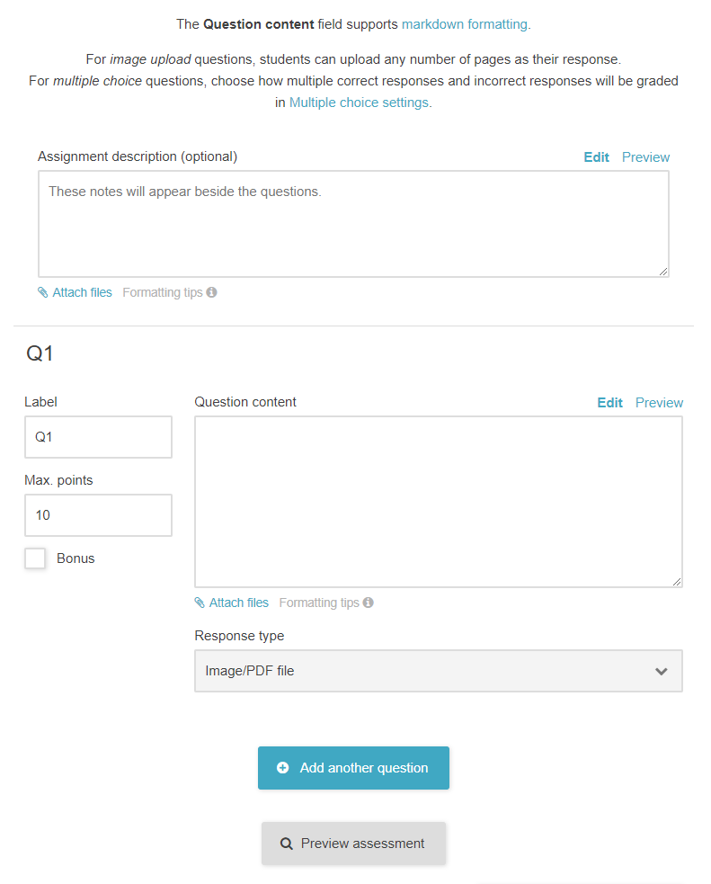 Create assessments in Crowdmark