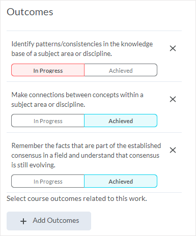 Use learning outcomes to assess student learning